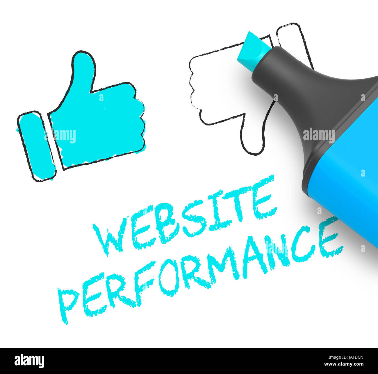 Website Performance Thumbs Up Displaying Quality Report 3d Illustration ...