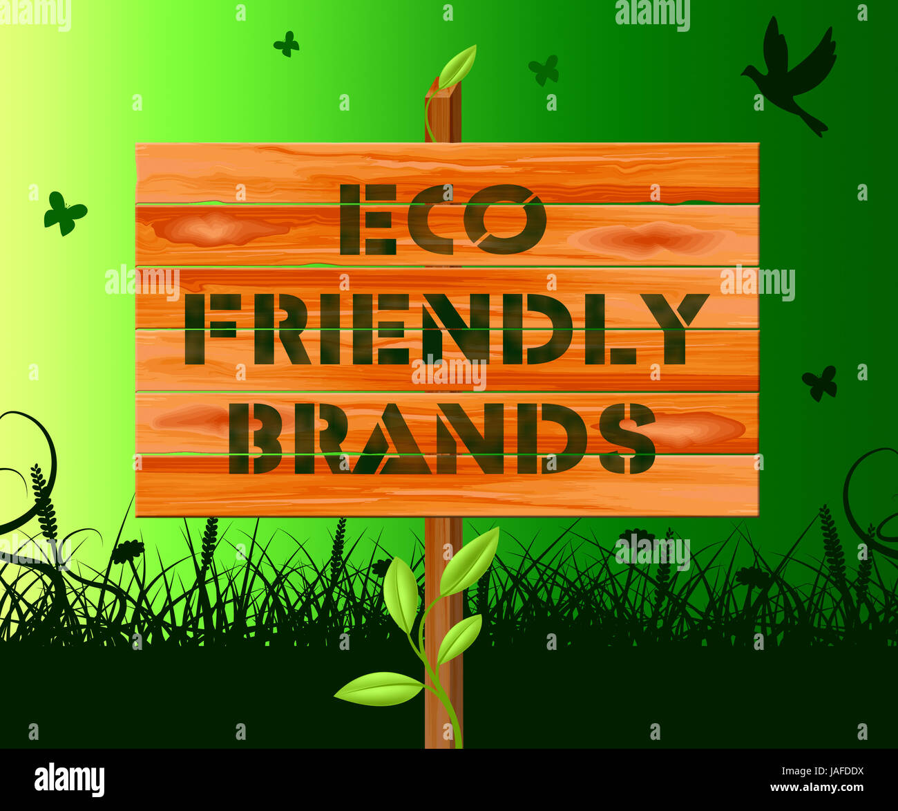Eco Friendly Brands Sign Means Green Trademark 3d Illustration Stock ...