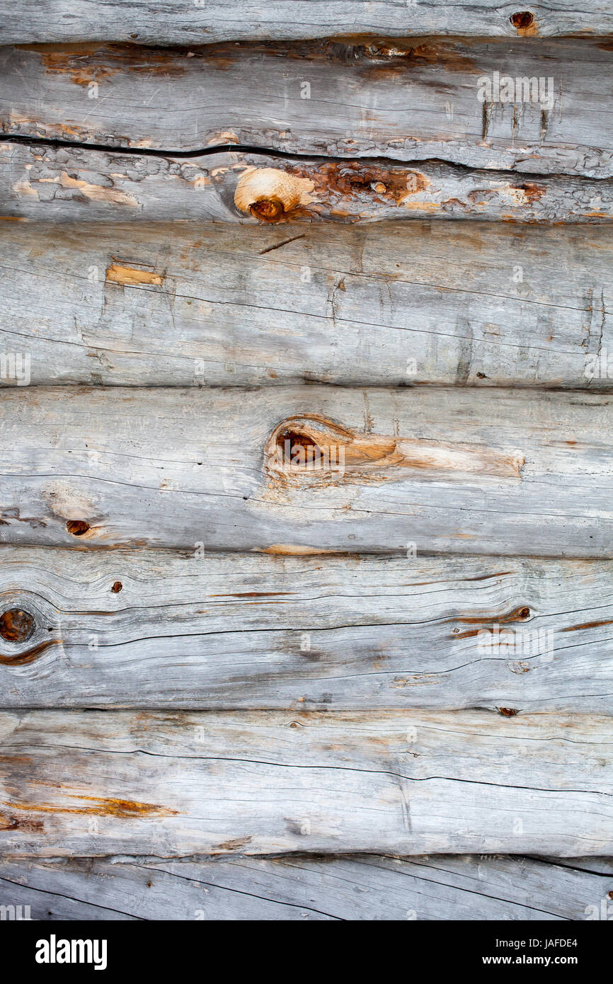 Building wall made from snag, dead wood Stock Photo - Alamy
