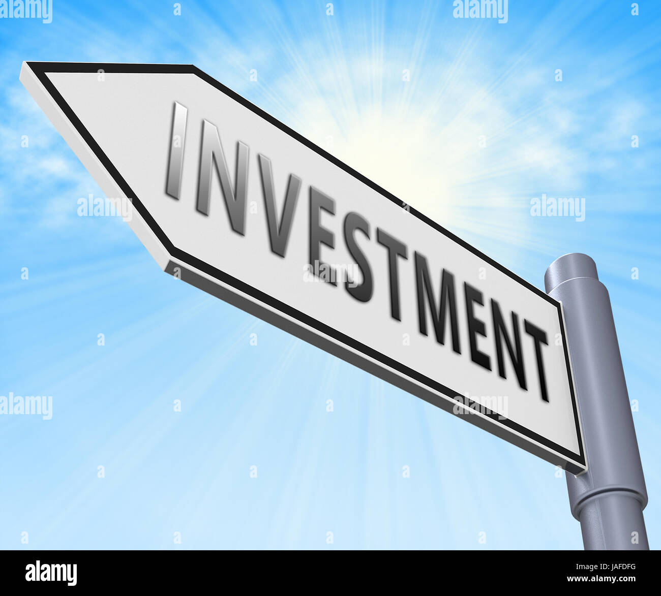 Investment Road Sign Means Trade Investing 3d Illustration Stock Photo ...