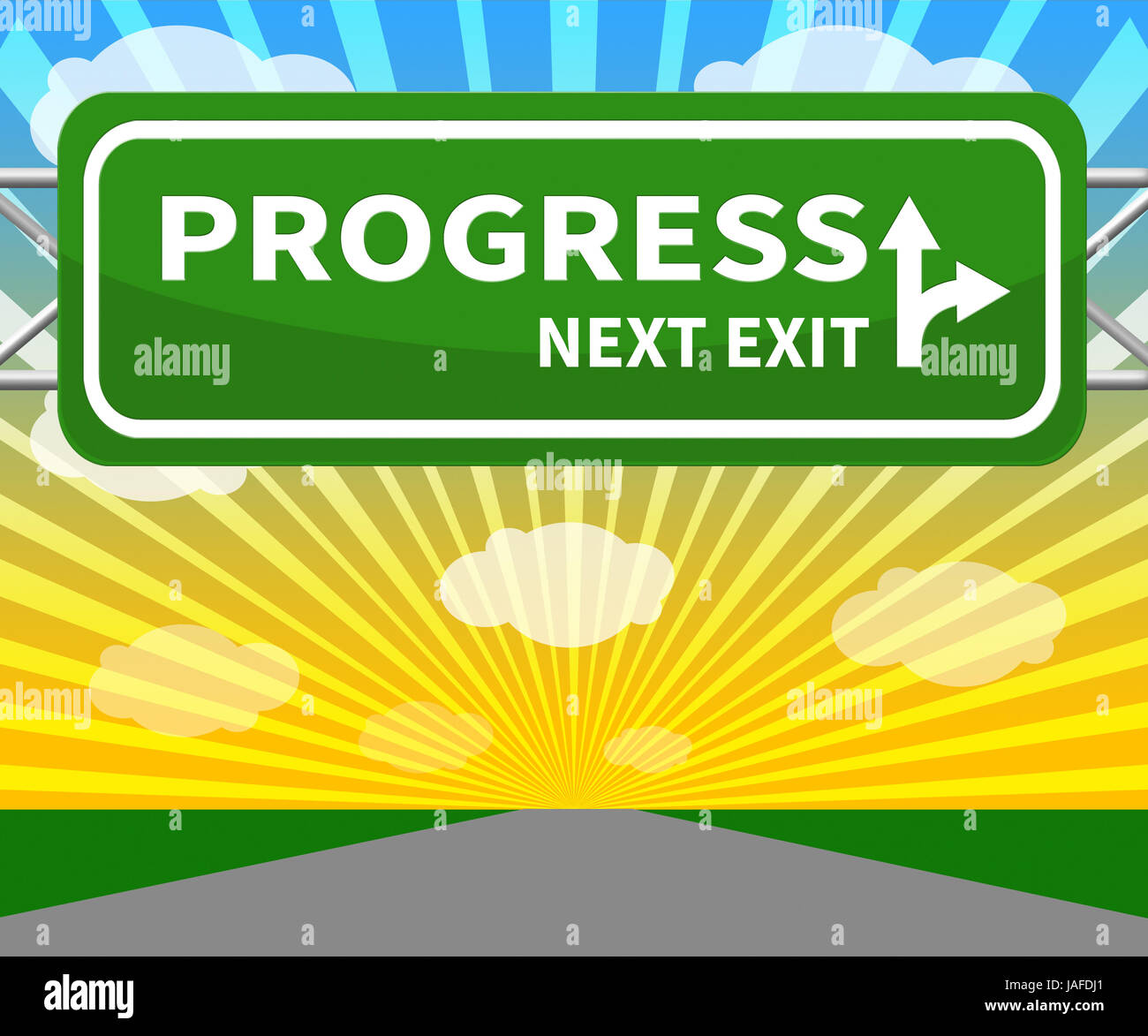 Progress Sign Shows Improvement Growth 3d Illustration Stock Photo - Alamy