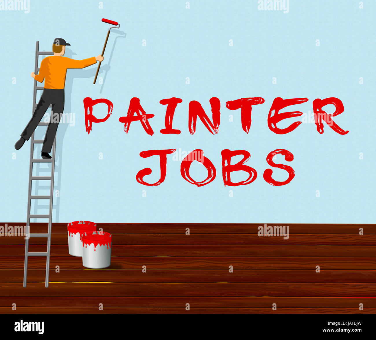 Painter Jobs Showing Painting Work 3d Illustration Stock Photo - Alamy
