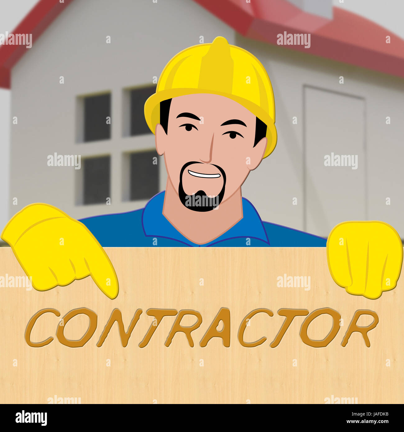 Building Contractor Shows Home Improvement 3d Illustration Stock Photo ...
