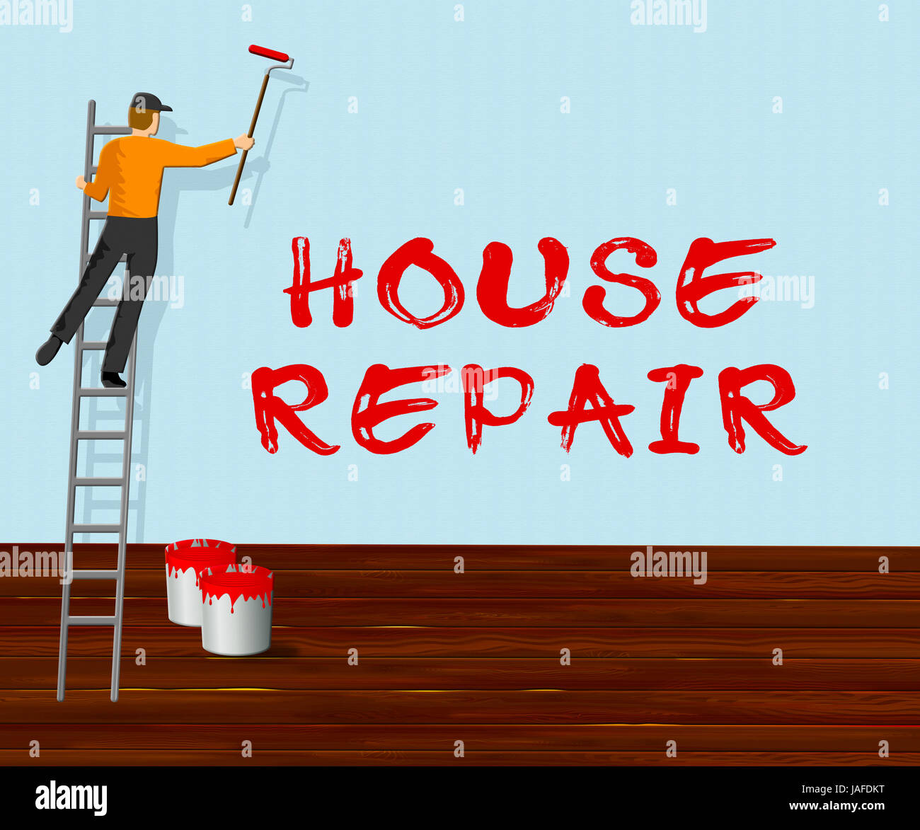 House Repair Representing Fixing House 3d Illustration Stock Photo - Alamy