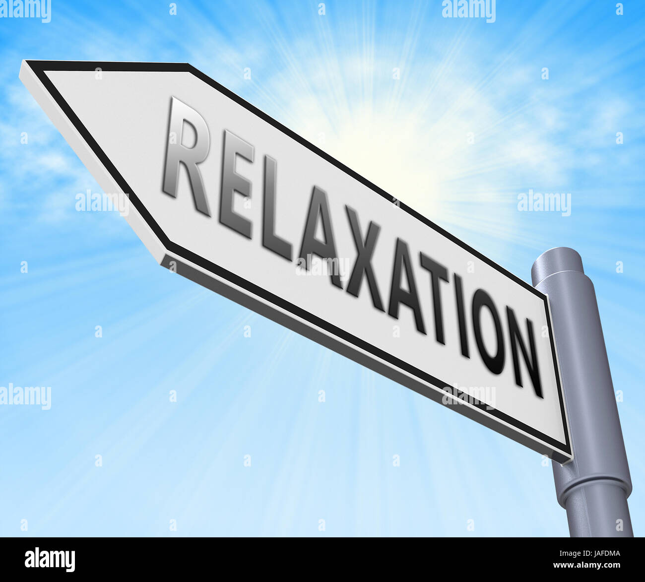 Relax Relaxation Road Sign Displaying Tranquil Resting 3d Illustration ...