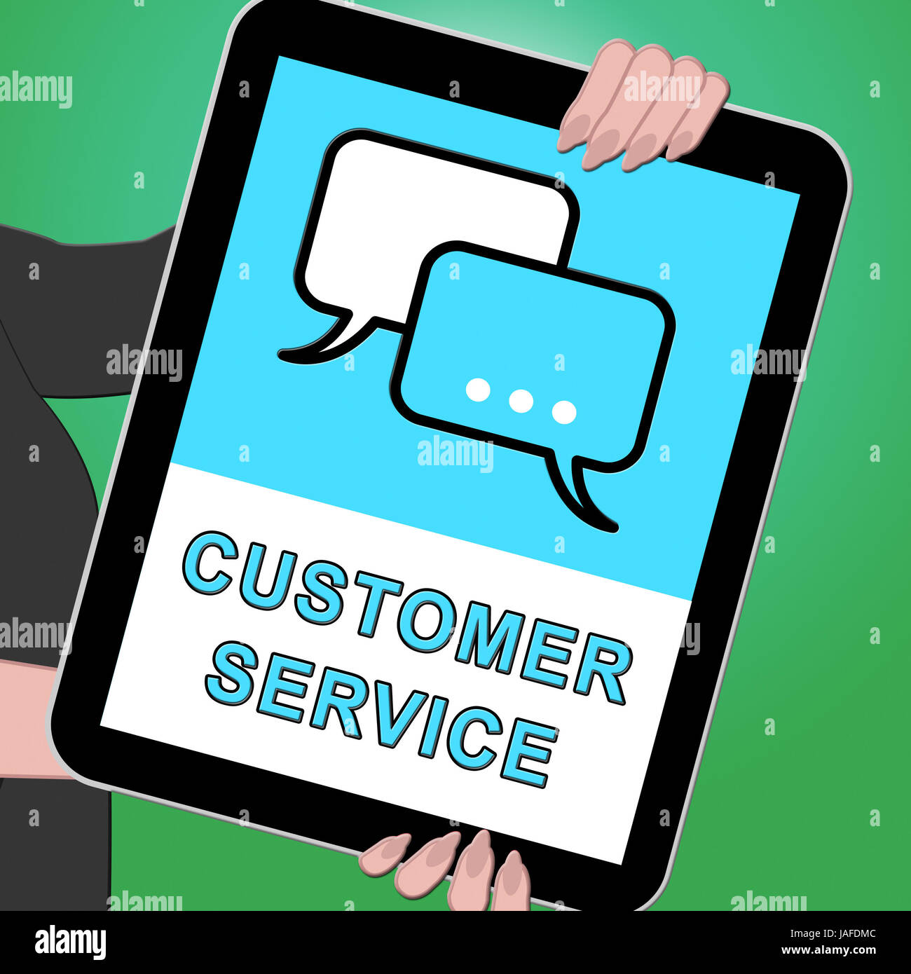 Customer Service Tablet Meaning Support Assistance 3d Illustration ...