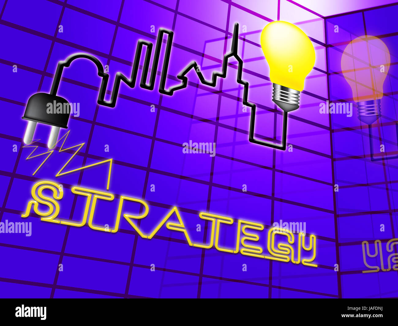 Strategy Lightbulb Indicating Planning Commerce 3d Illustration Stock ...