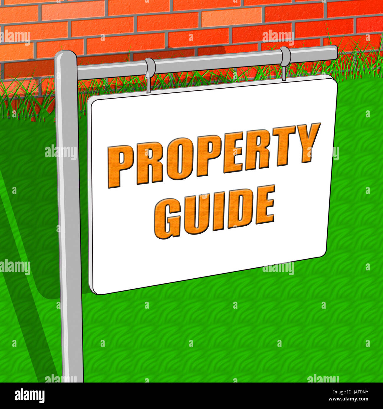 Property Guide Showing Real Estate 3d Illustration Stock Photo - Alamy