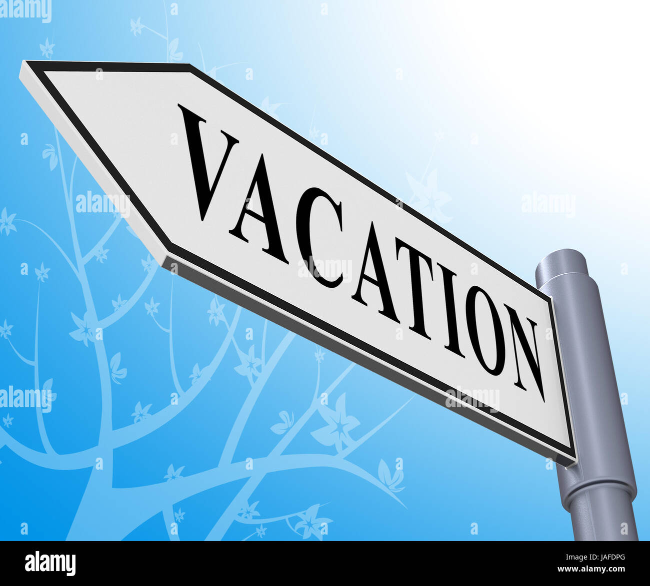 Vacation Road Sign Representing Holiday Trips 3d Illustration Stock ...