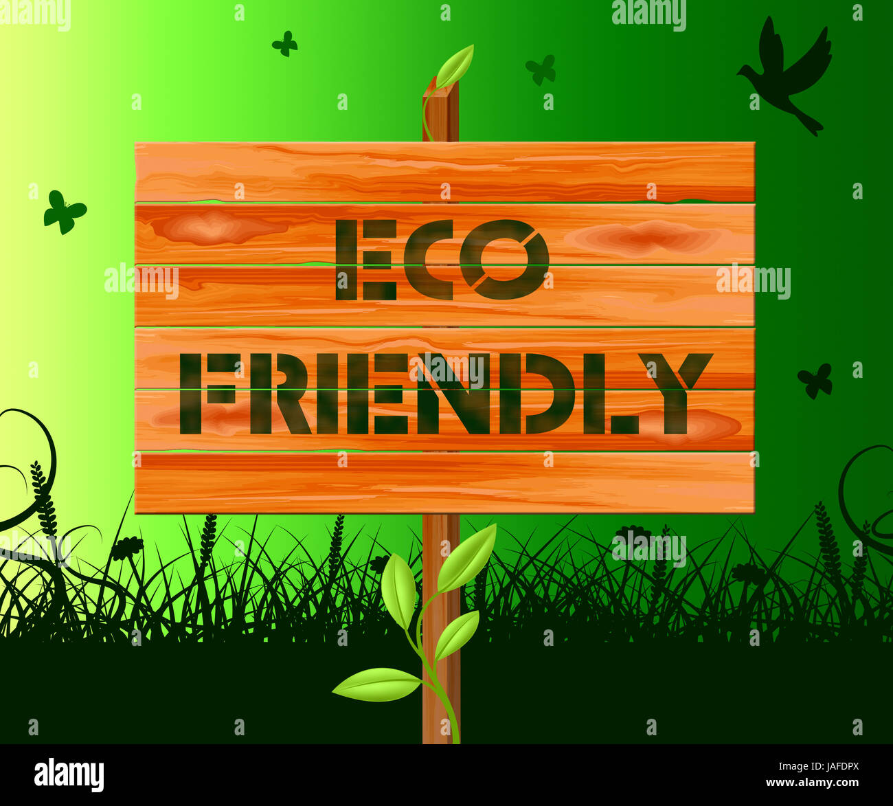 Eco Friendly Sign Means Earth Nature 3d Illustration Stock Photo - Alamy