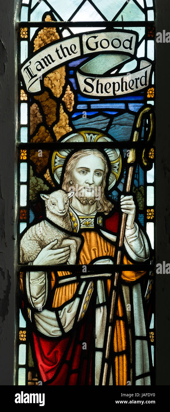 The Good Shepherd stained glass, Holy Trinity Church, Deanshanger ...