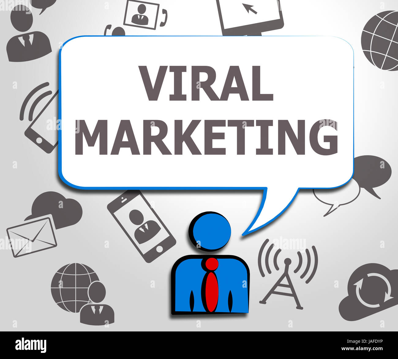 Viral Marketing Icons Means Social Media 3d Illustration Stock Photo ...
