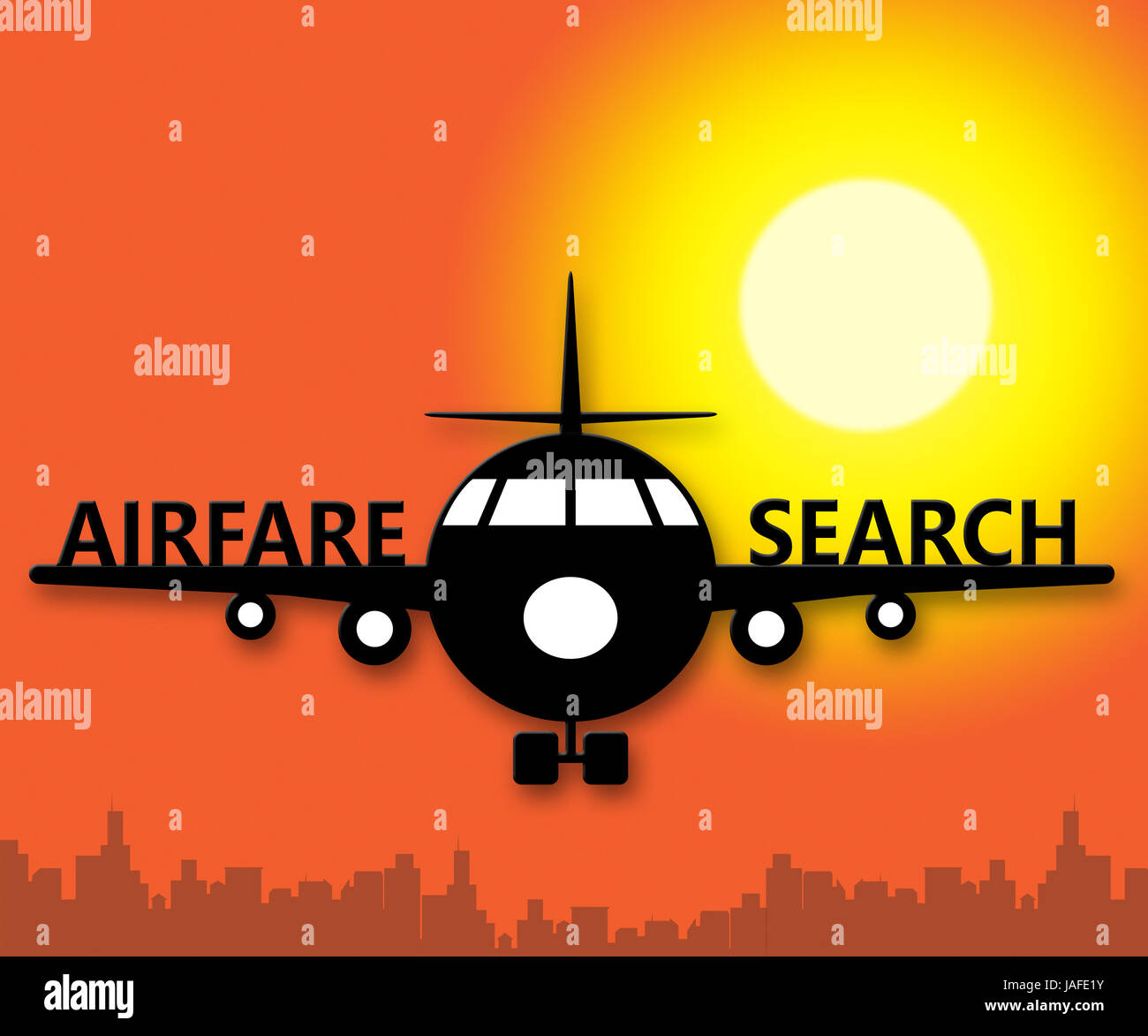 Airfare Search Plane Showing Flight Searching 3d Illustration Stock ...