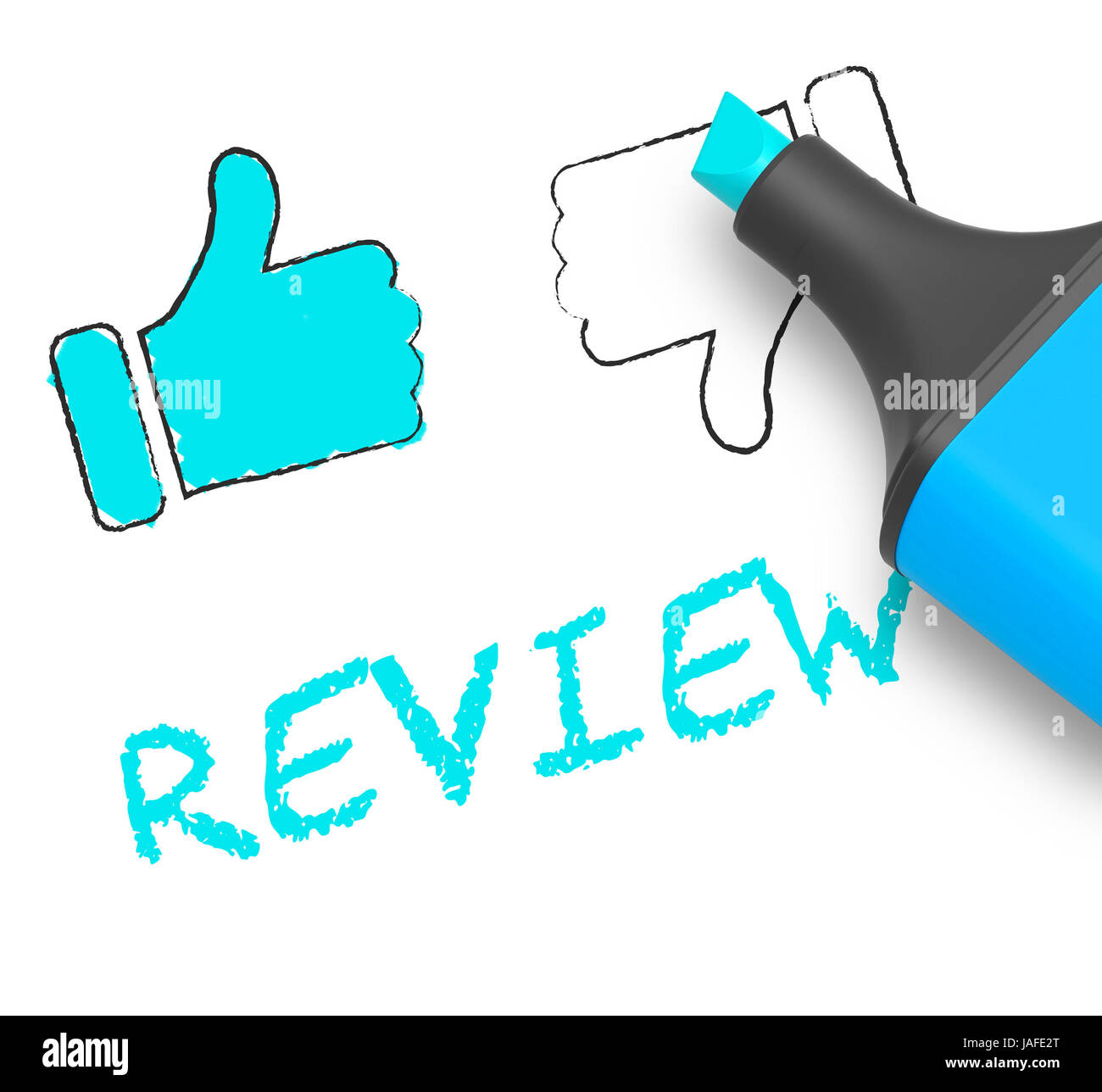 Review Thumbs Up Displays Feedback Report 3d Illustration Stock Photo ...