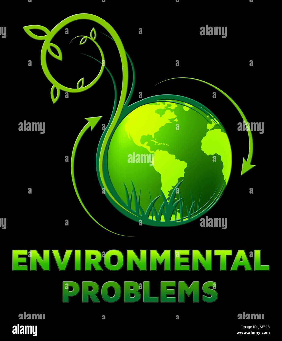 Environment Problems Showing Eco Issues 3d Illustration Stock Photo - Alamy