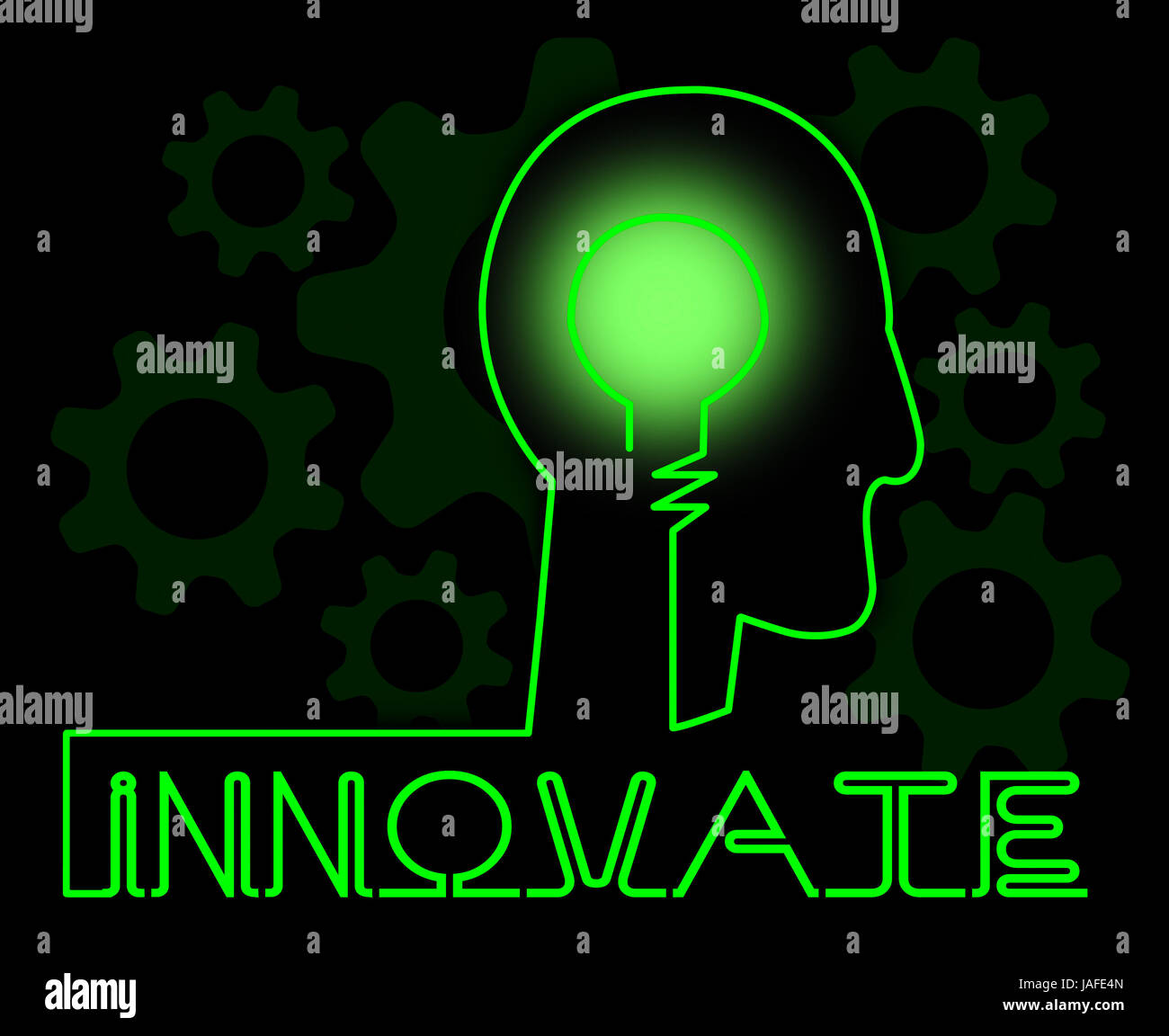 Innovate Brain Meaning Innovating Creative And Ideas Stock Photo - Alamy