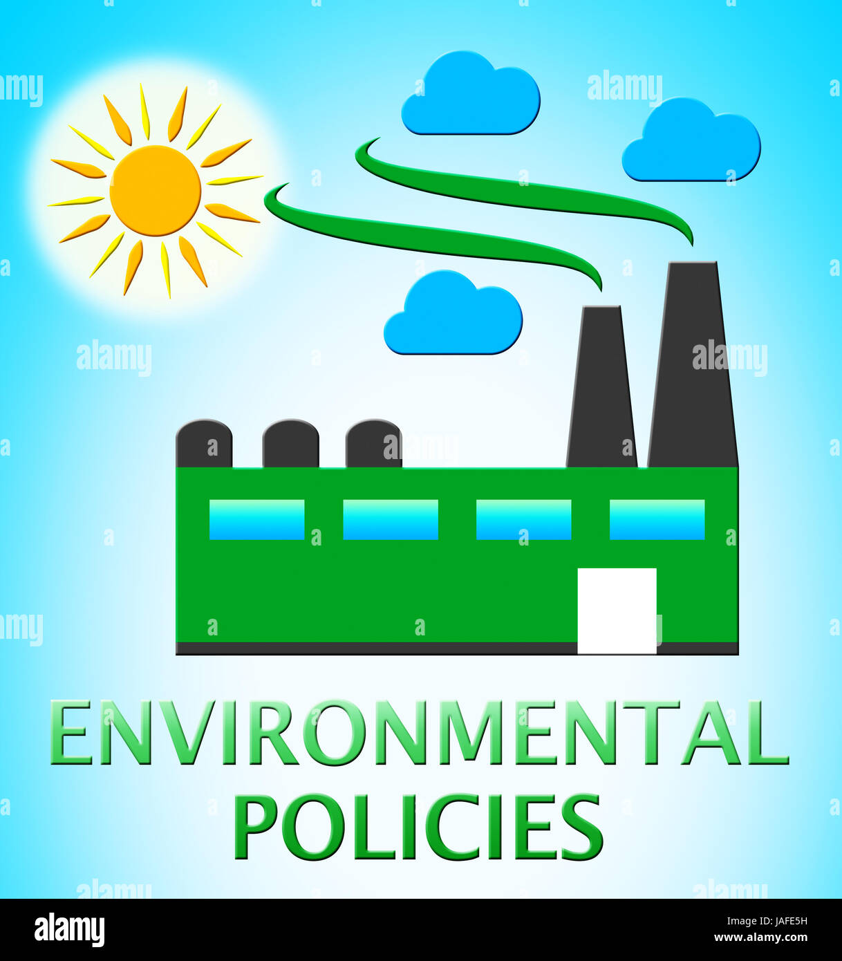 Environmantal Policies Factory Represents Environment Guide 3d ...