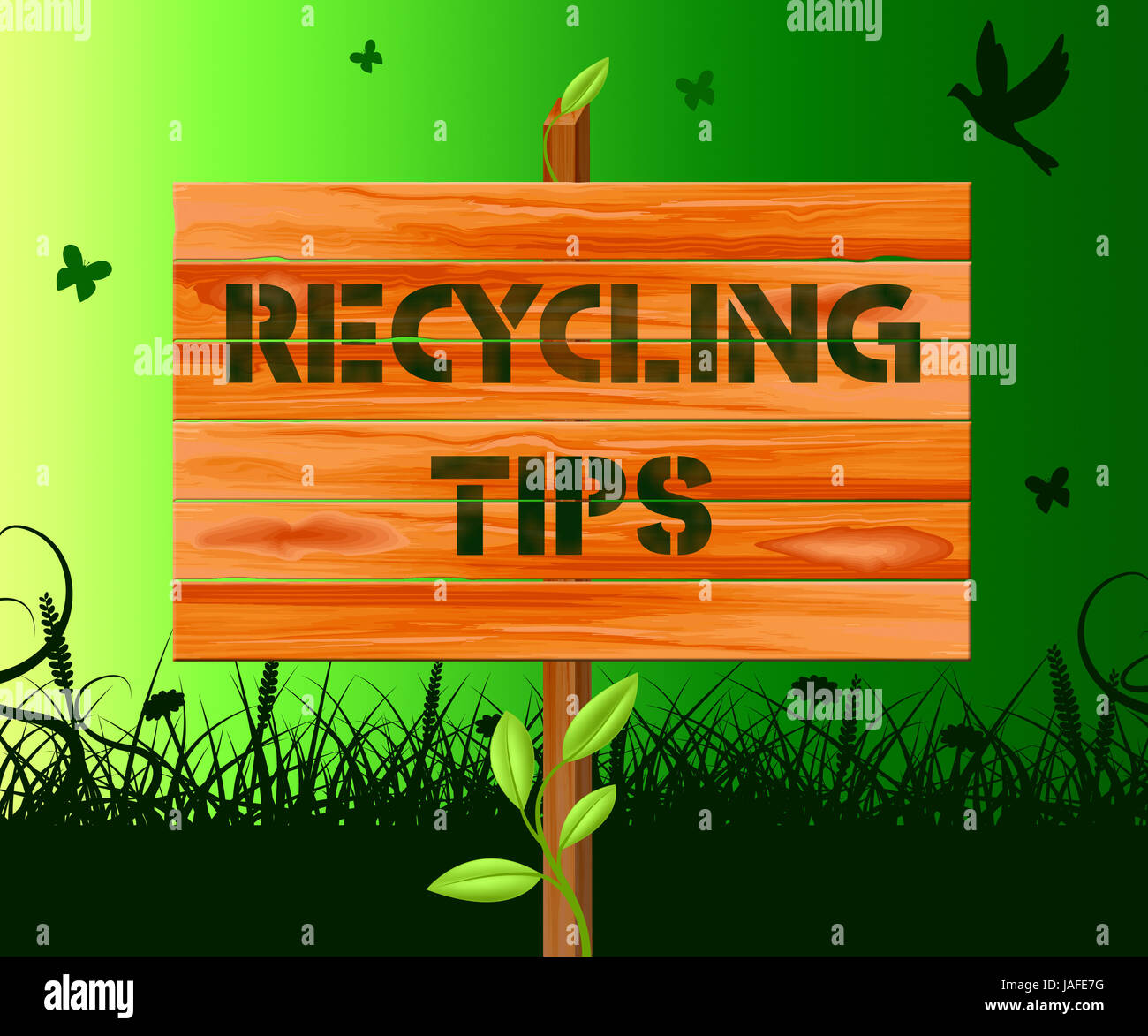 Recycling Tips Sign Means Recycle Advice 3d Illustration Stock Photo ...