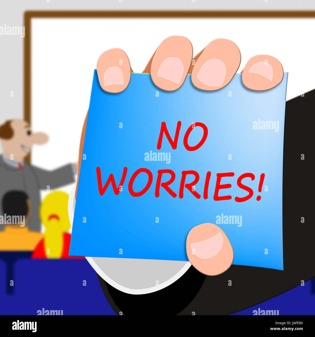No Worries Showing Being Calm 3d Illustration Stock Photo - Alamy