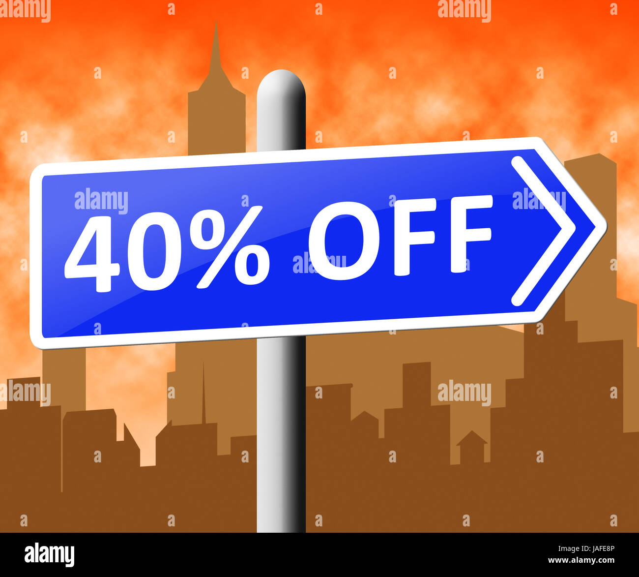 Forty Percent Off Sign Representing 40% Discount 3d Illustration Stock ...