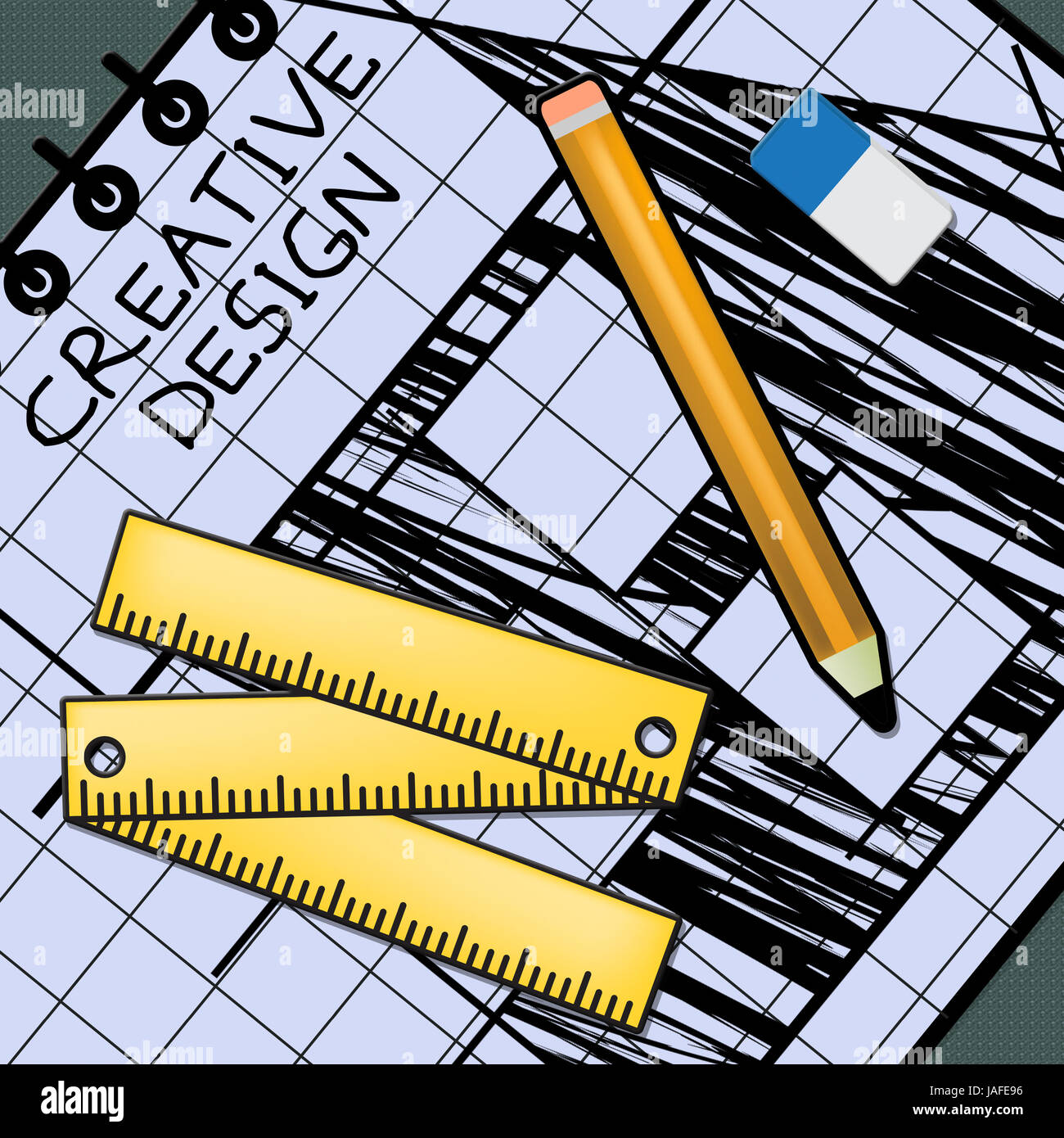 Creative Design Equipment Representing Graphic Innovation 3d ...