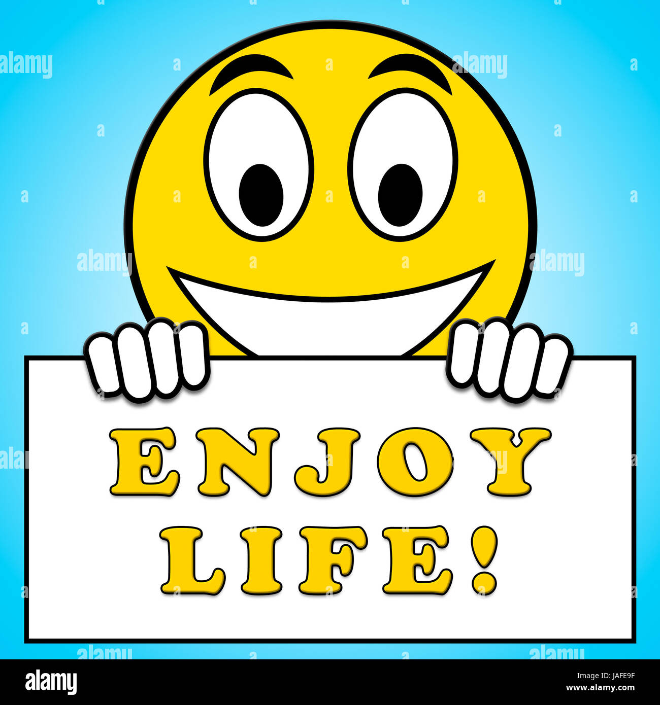 Enjoy Life Sign Representing Cheerful 3d Illustration Stock Photo - Alamy