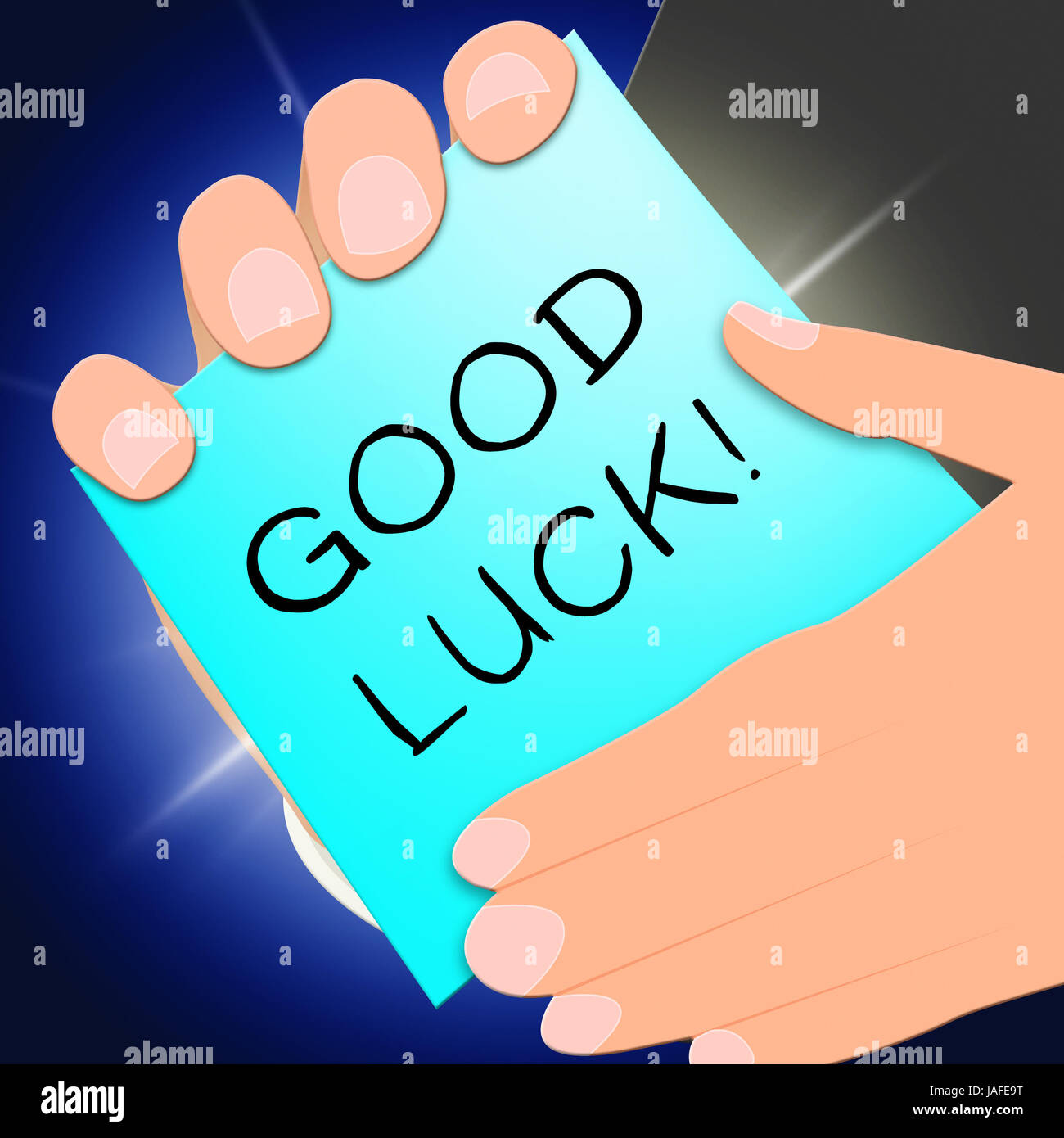 Good Luck Message Showing Fortune 3d Illustration Stock Photo - Alamy