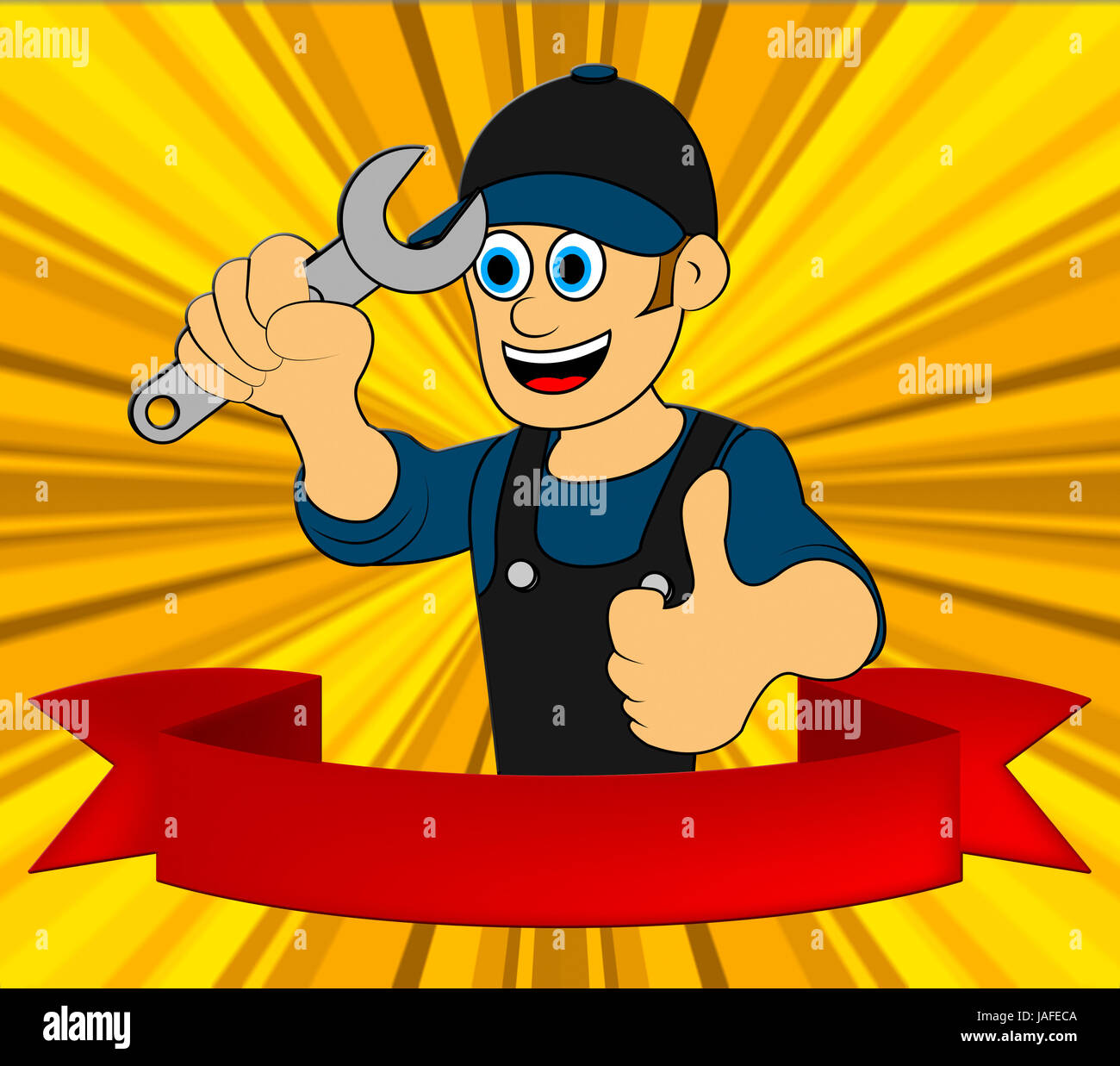 Handyman Repair Displays Home Repairman 3d Illustration Stock Photo - Alamy