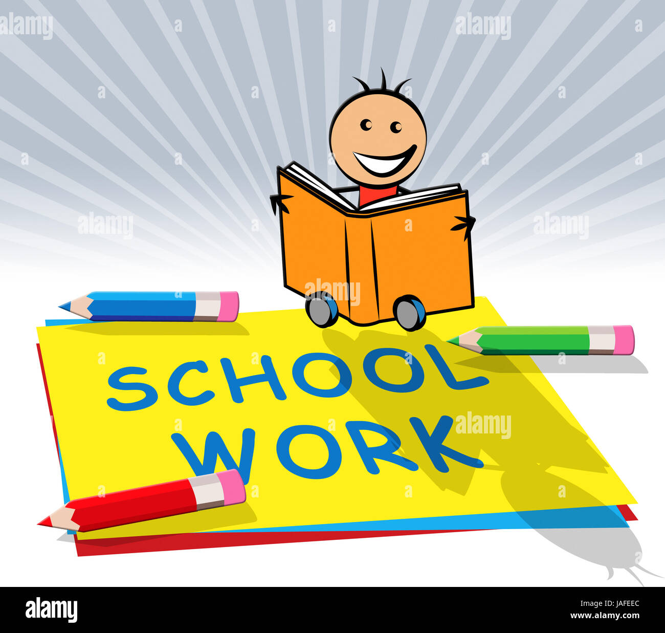 School Work Paper Displays Lesson Assignment 3d Illustration Stock ...