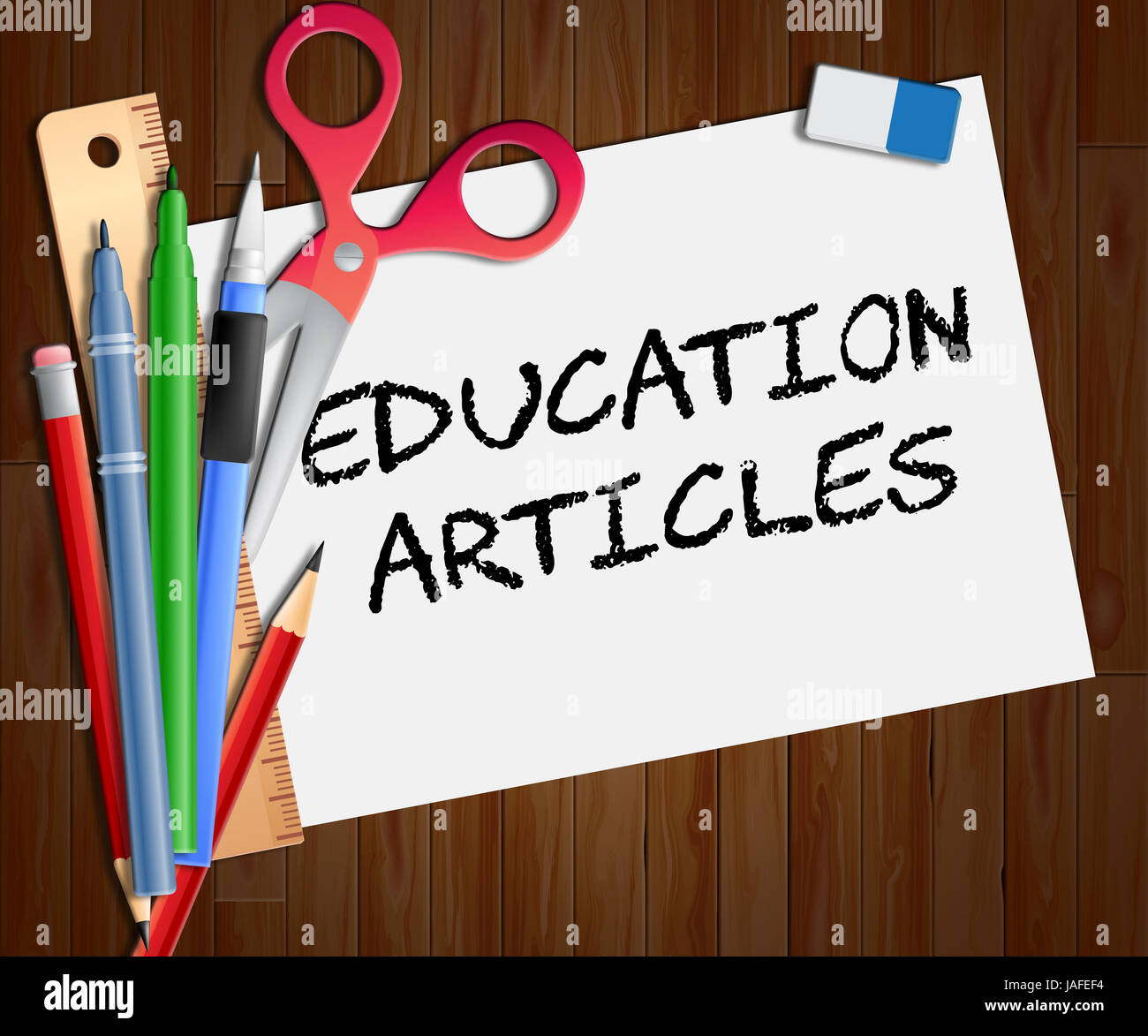 Education Articles Indicating Learning Information 3d Illustration ...