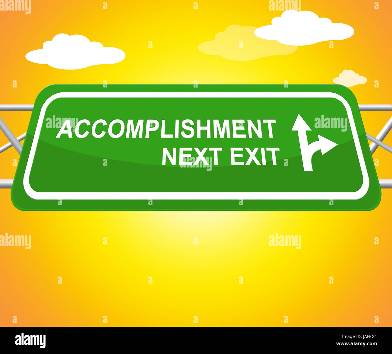 Accomplishment Sign Shows Success Progress 3d Illustration Stock Photo ...