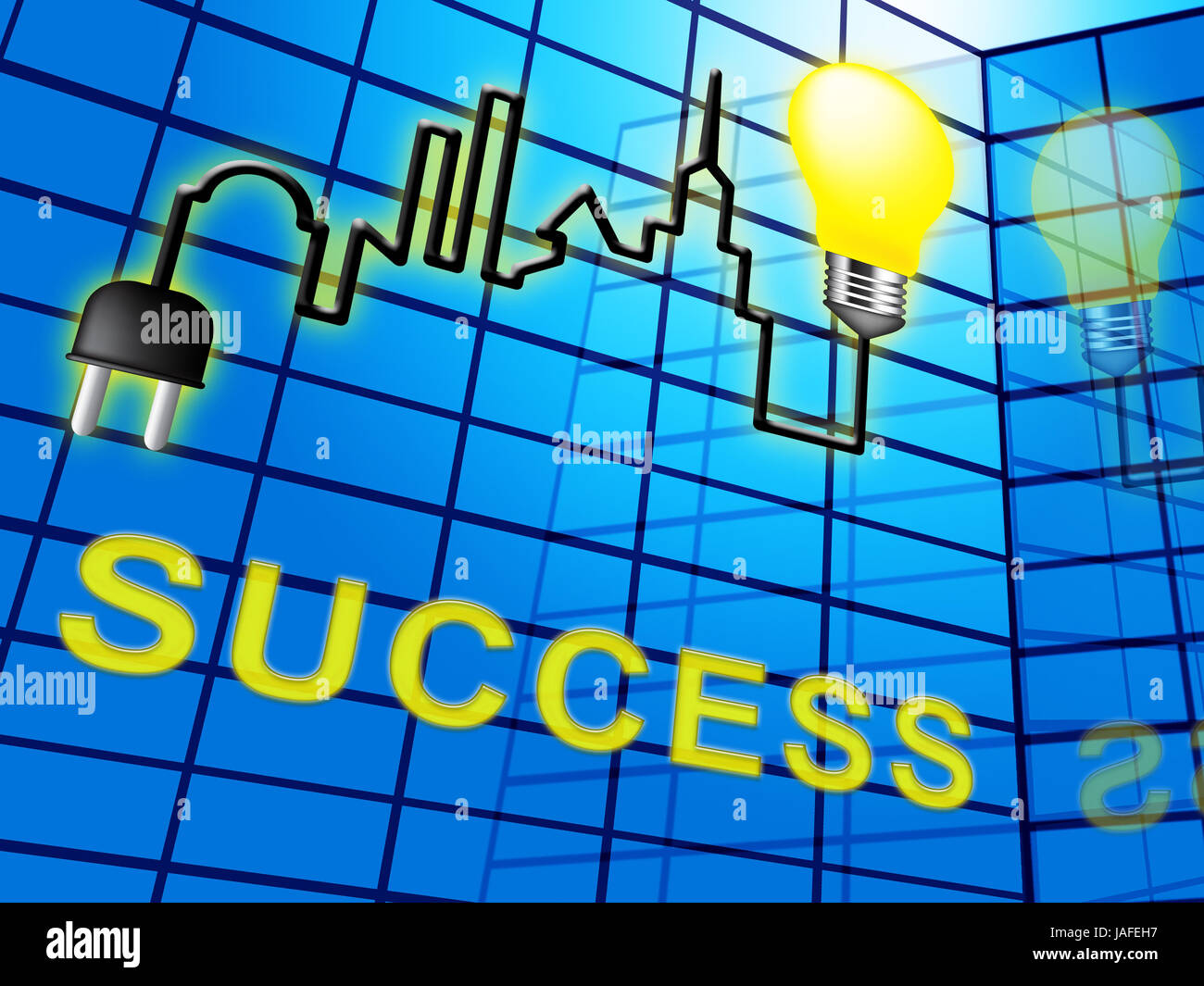 Success Lightbulb Indicates Successful Progress Winning 3d Illustration ...