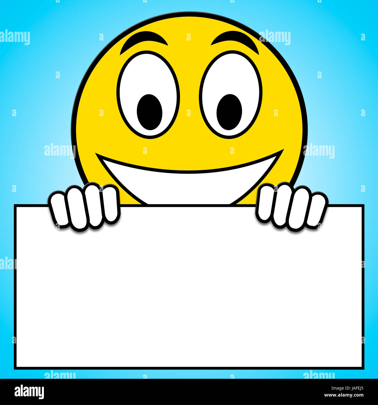Smiley Sign Showing Happy Face 3d Illustration Stock Photo - Alamy