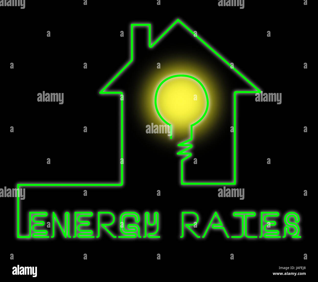 Energy Rates Showing Electric Power 3d Illustration Stock Photo - Alamy
