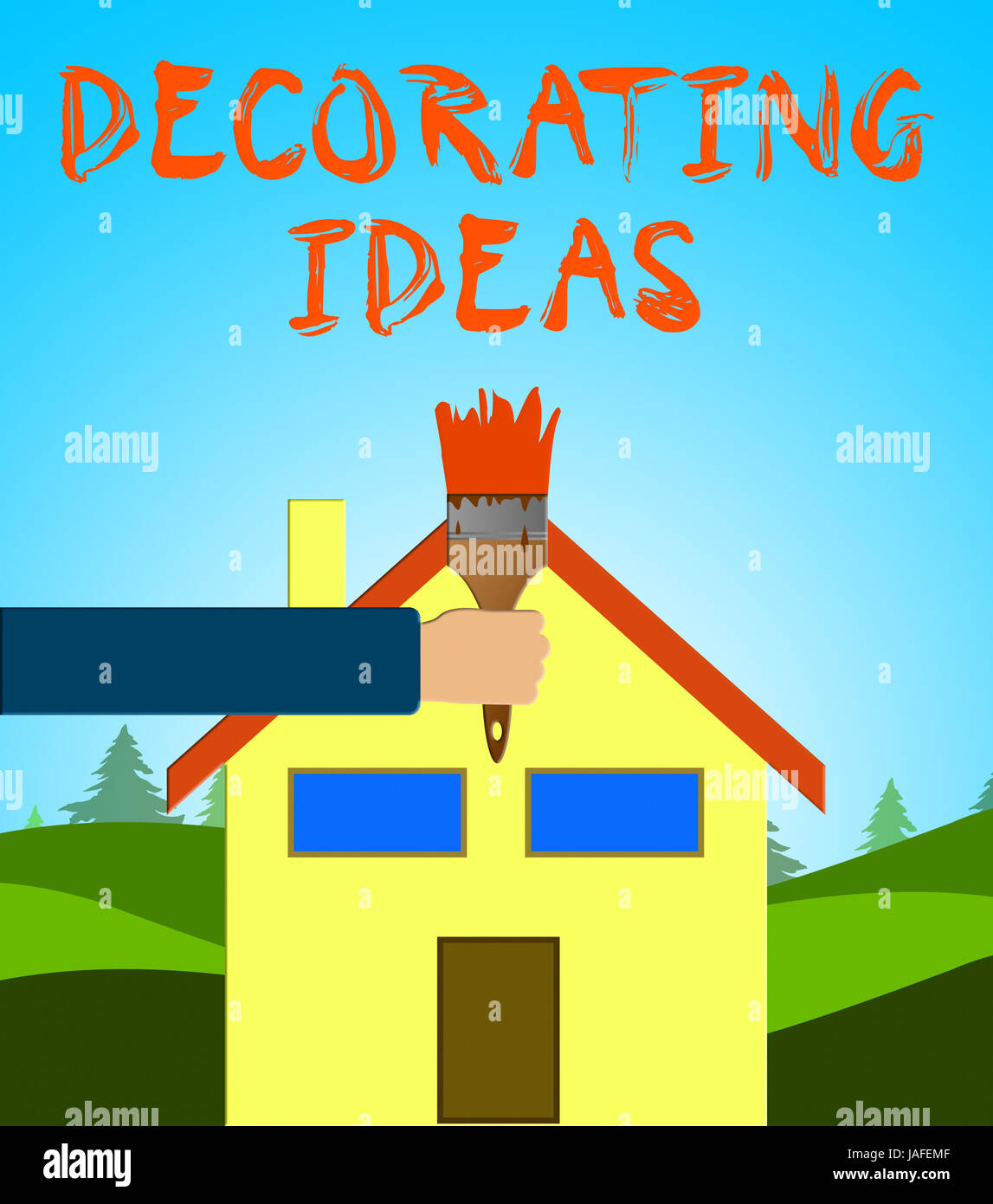 Decorating Ideas Means Decoration Advice 3d Illustration Stock Photo ...