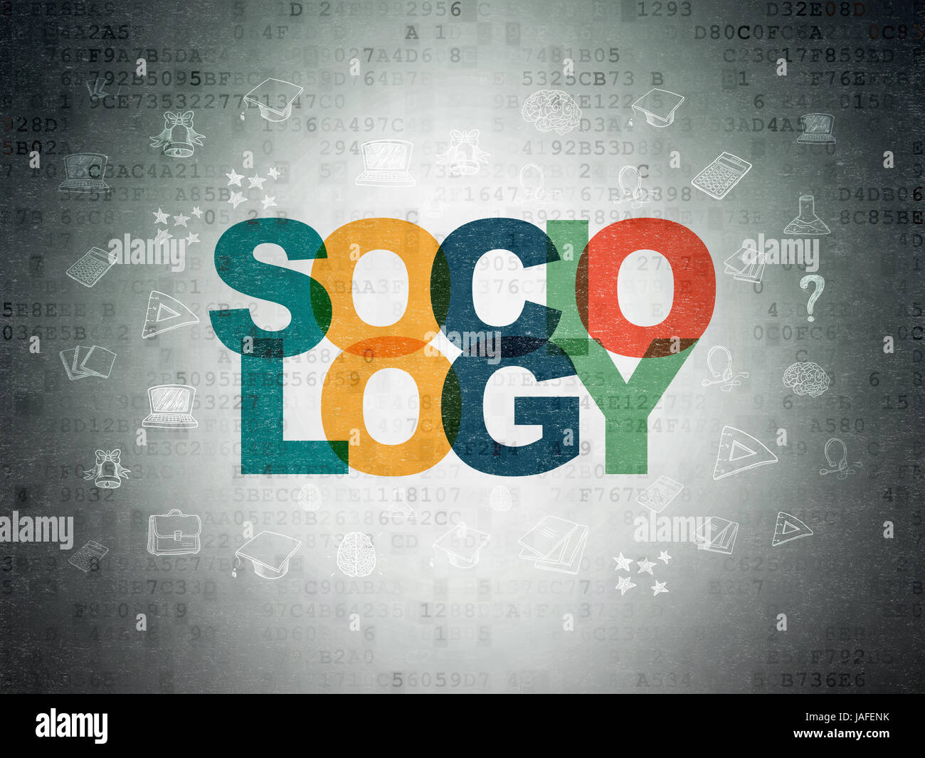 Learning concept: Sociology on Digital Data Paper background Stock ...