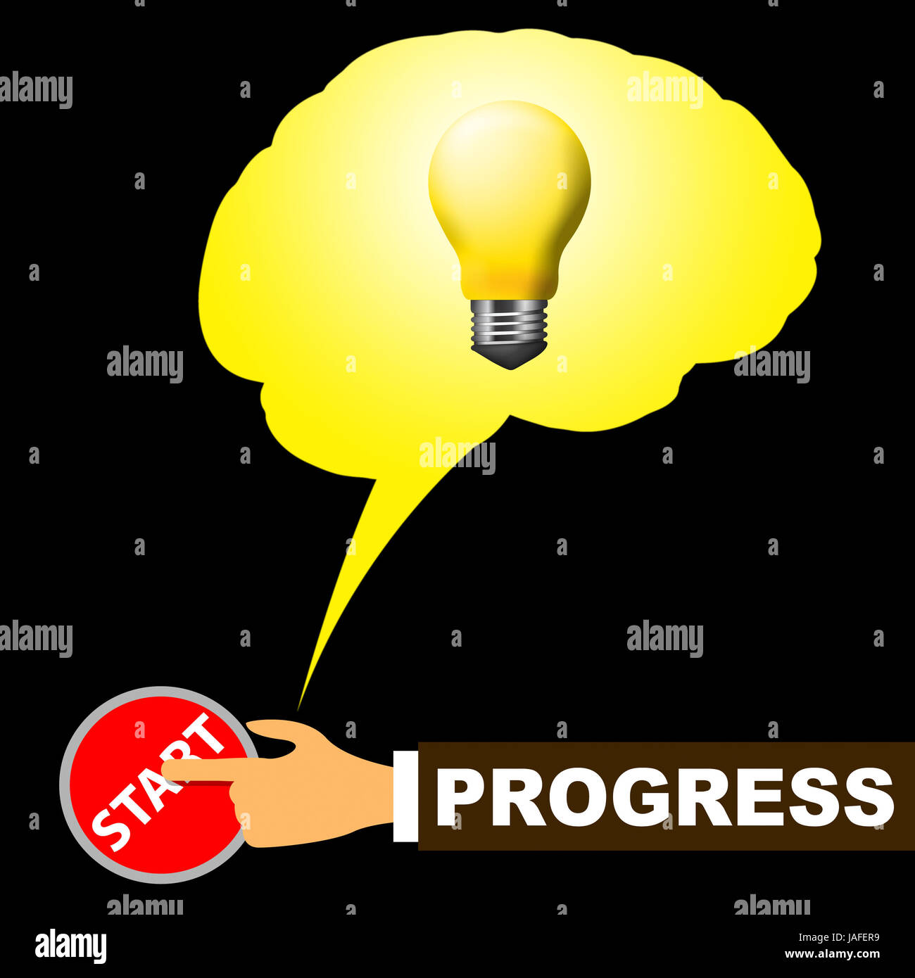 Progress Light Showing Improvement Growth 3d Illustration Stock Photo ...