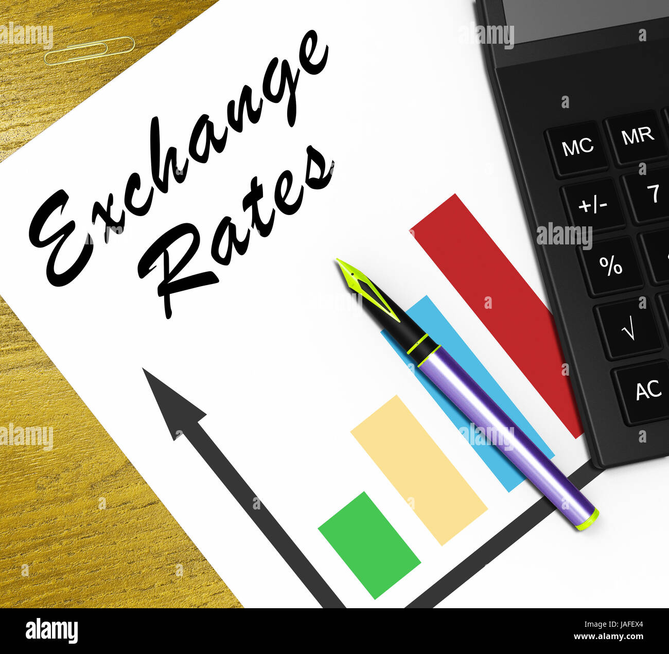 Exchange Rates Graph Indicating Foreign Currency 3d Illustration Stock ...