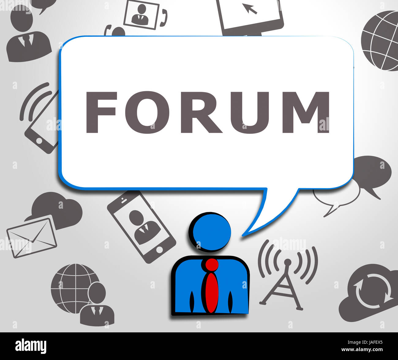 Forum Icons Speech Bubble Represents Social Media 3d Illustration Stock ...