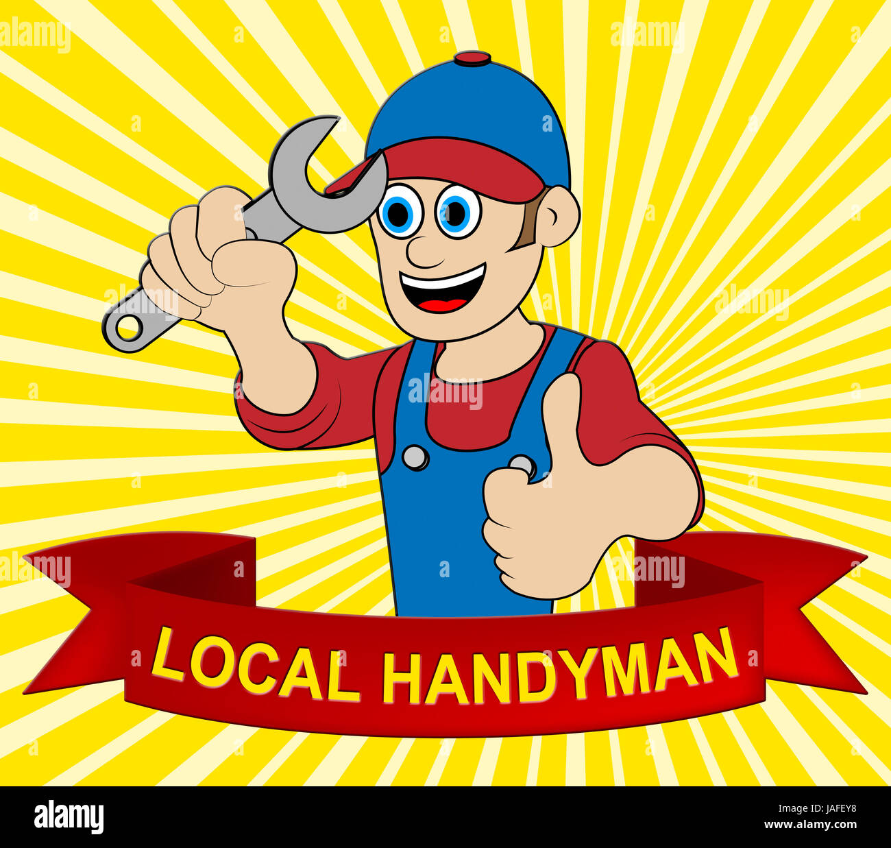 Local Handyman Man Displays Neighborhood Builder 3d Illustration Stock ...