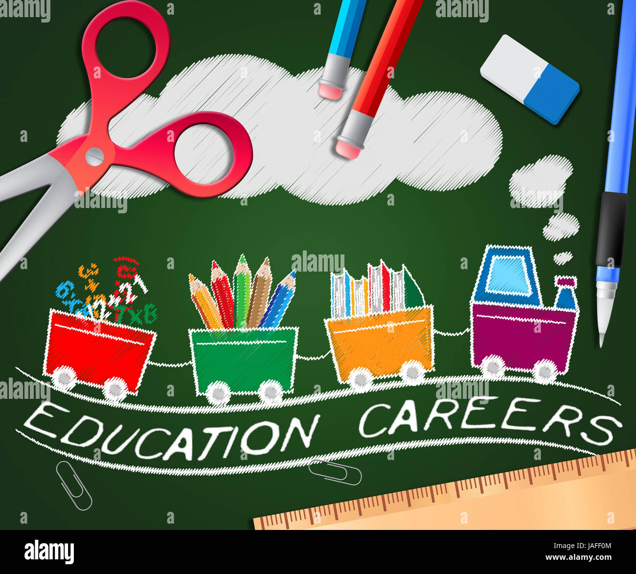 Education Careers Picture Showing Teaching Jobs 3d Illustration Stock ...
