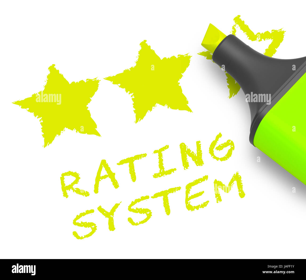 Rating System Stars Displays Performance Report 3d Illustration Stock