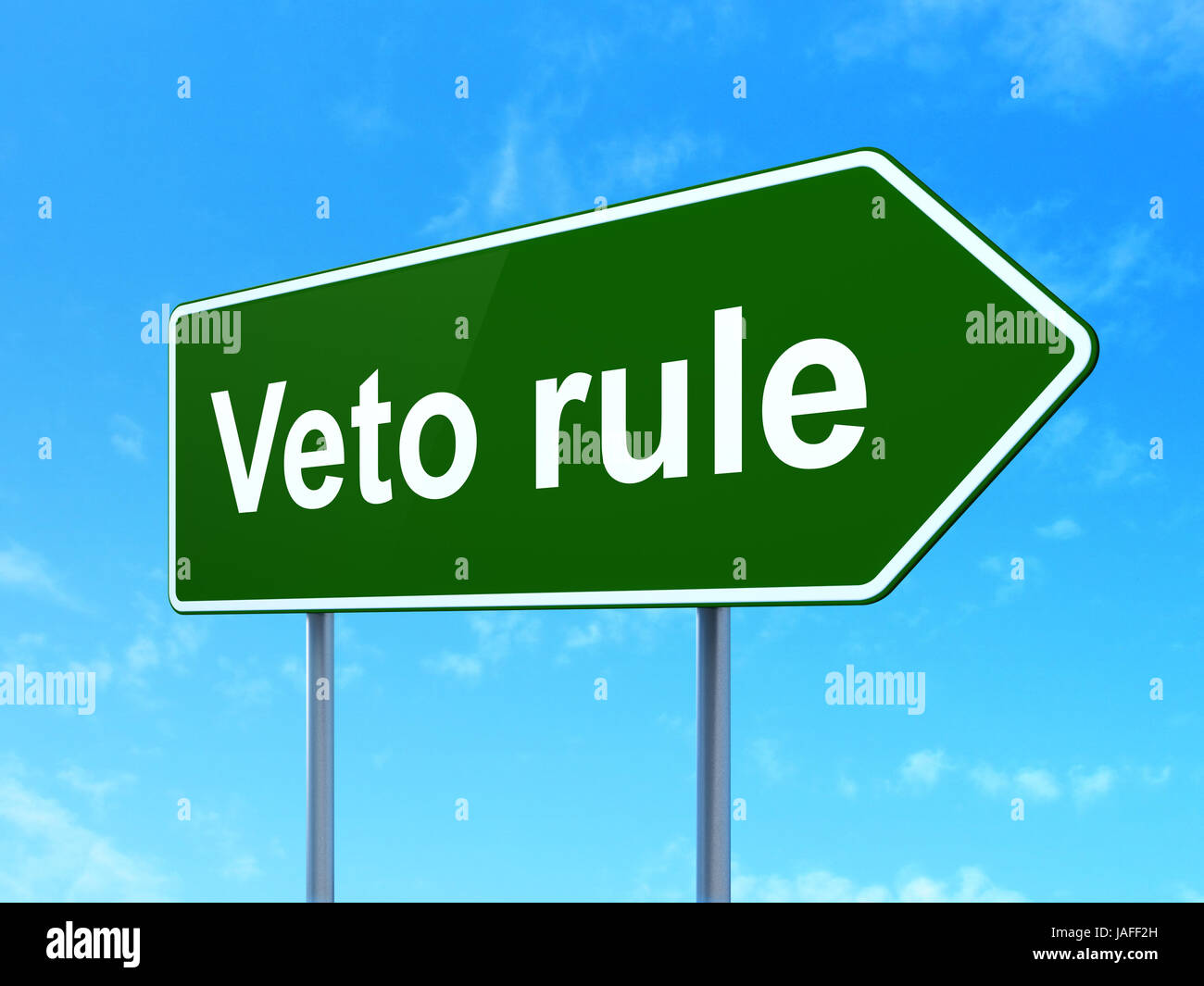 Politics concept: Veto Rule on road sign background Stock Photo - Alamy