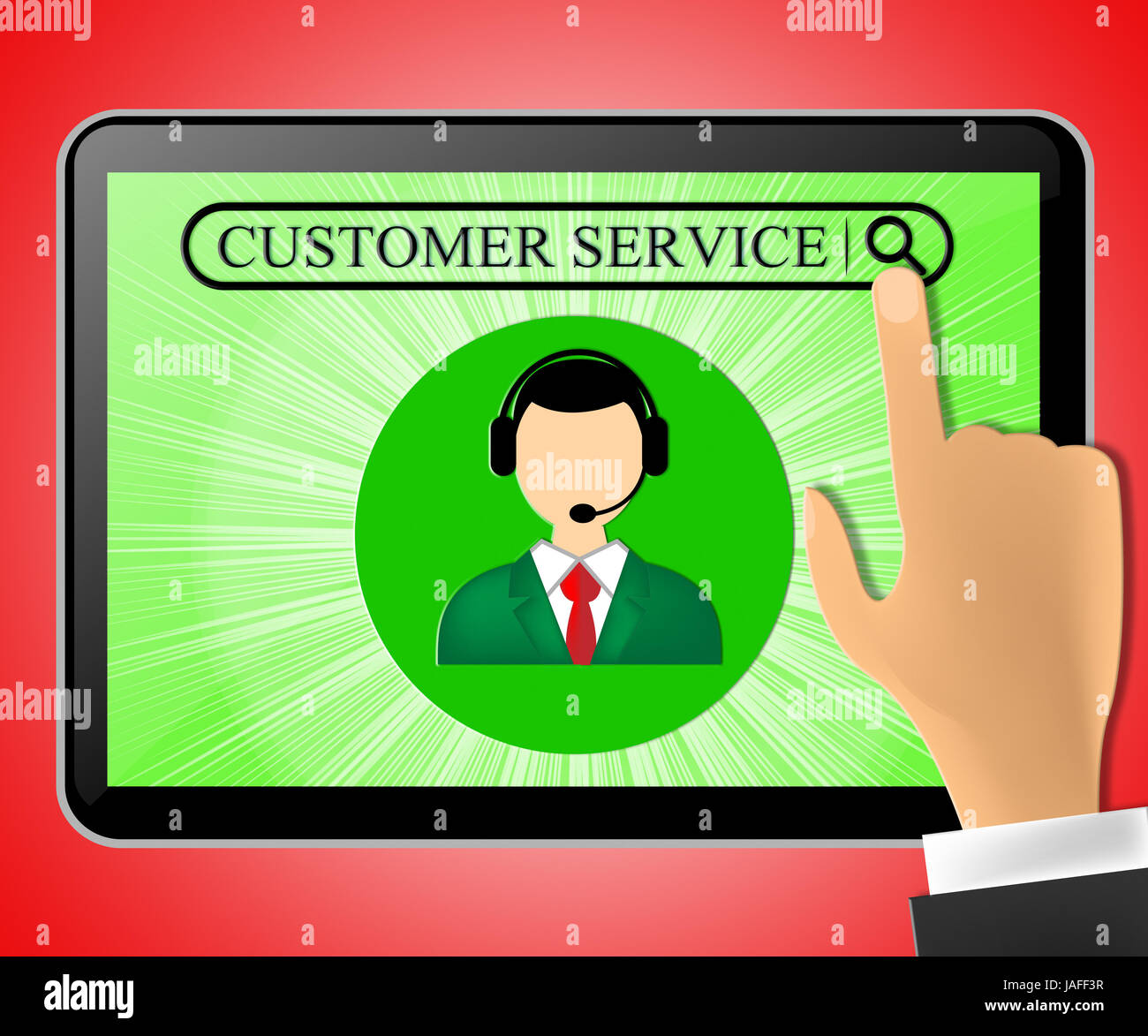Customer Service Tablet Representing Support 3d Illustration Stock ...