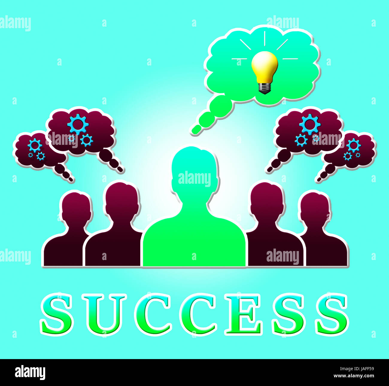 Success Lightbulb People Indicating Successful Progress 3d Illustration ...