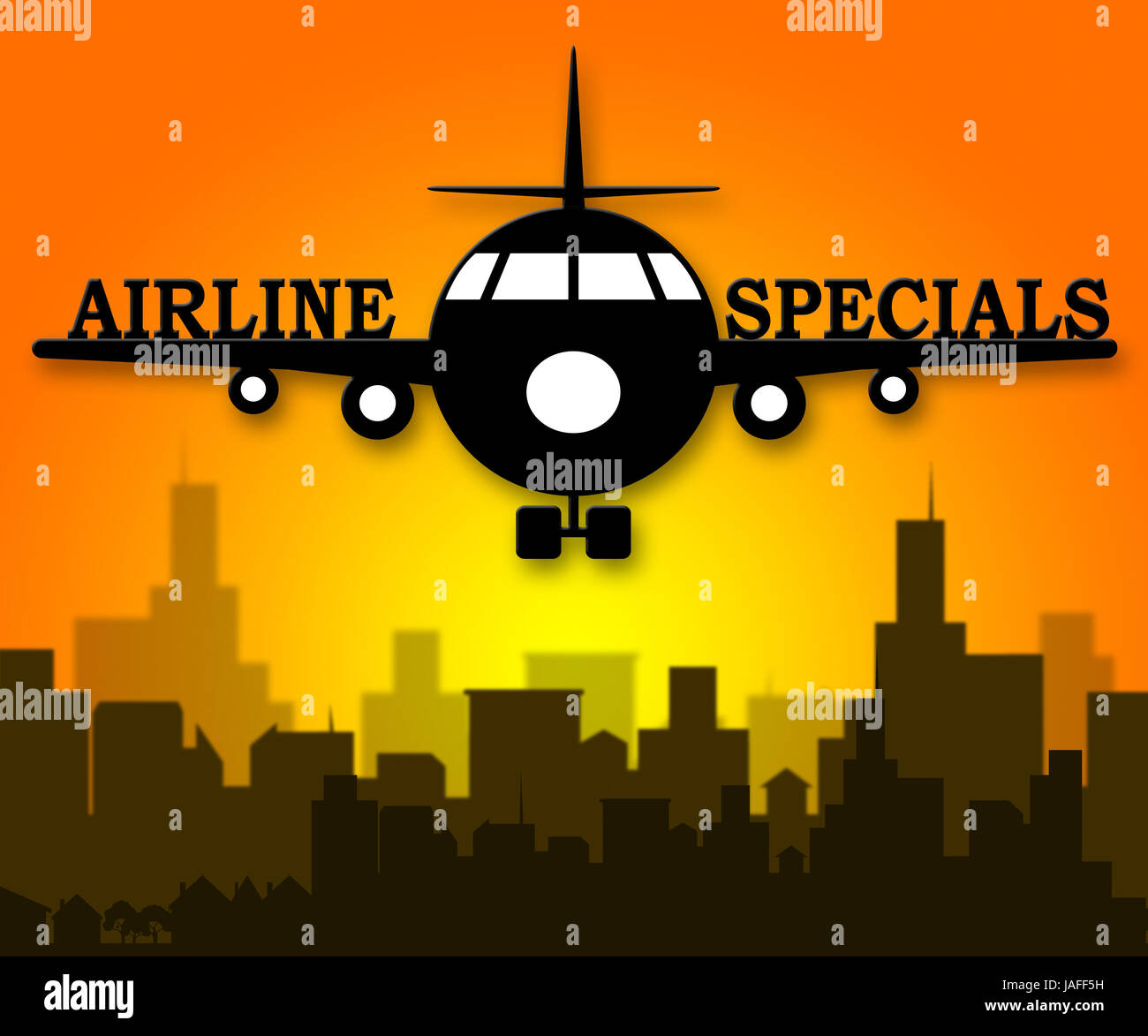 Airline Specials Plane Shows Airplane Promotion 3d Illustration Stock ...