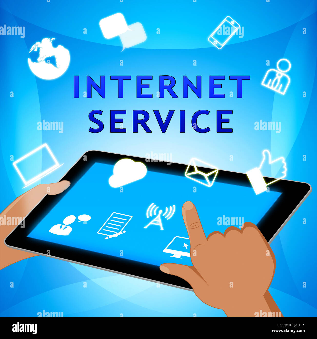 Internet Service Showing Broadband Provision 3d Illustration Stock ...
