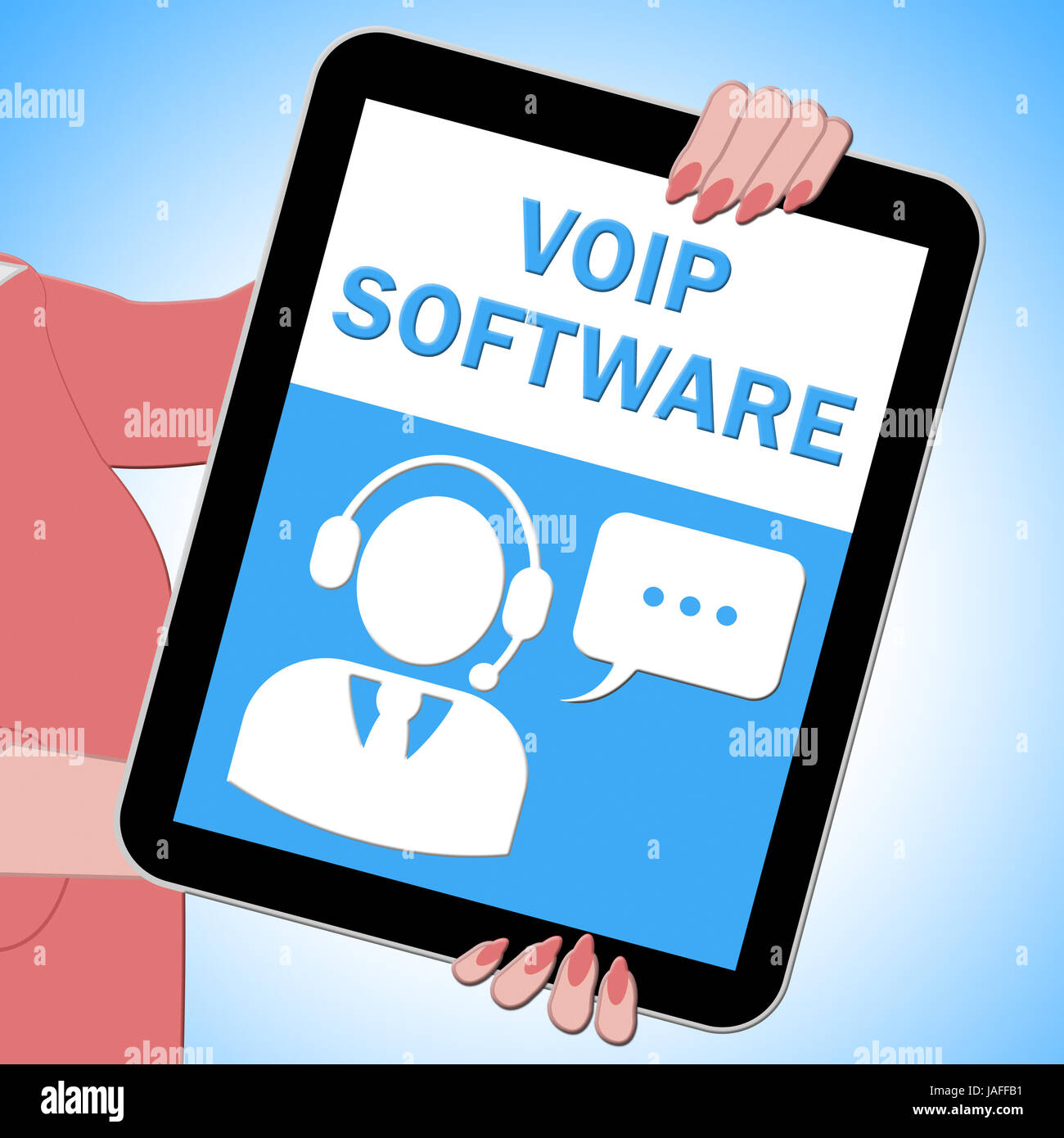 Voip Software Tablet Showing Internet Voice 3d Illustration Stock Photo ...
