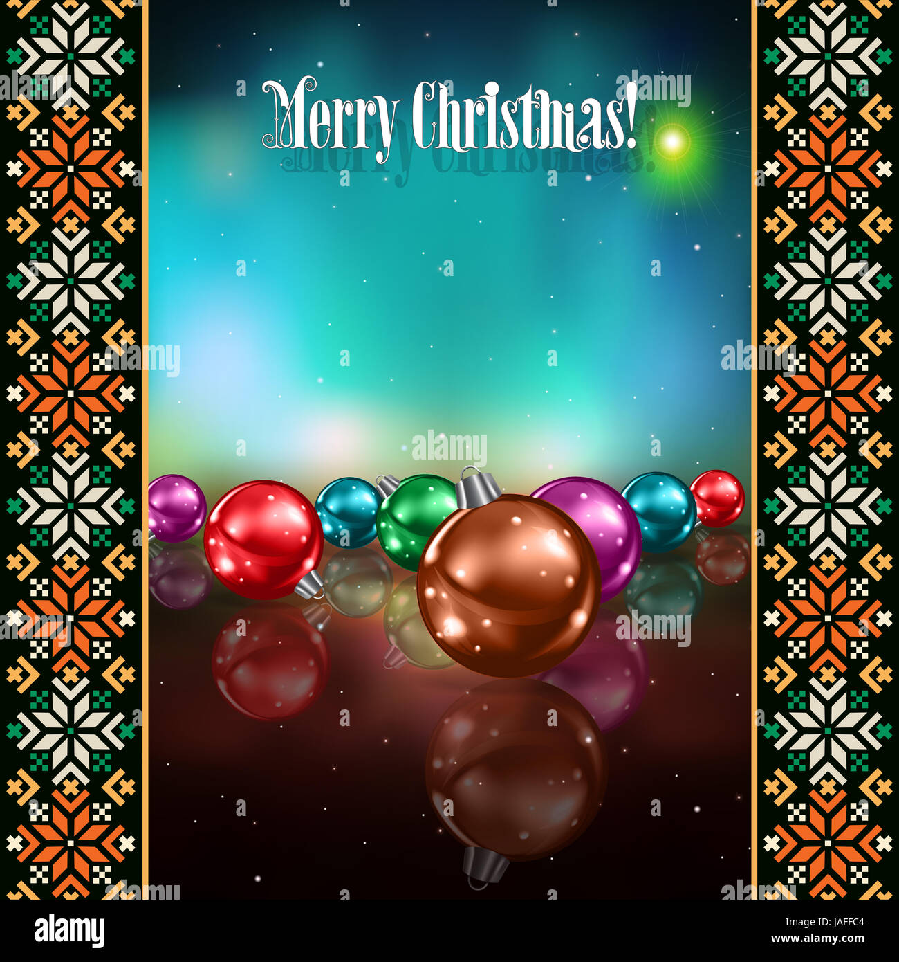 Abstract celebration background with Christmas decorations and star ...