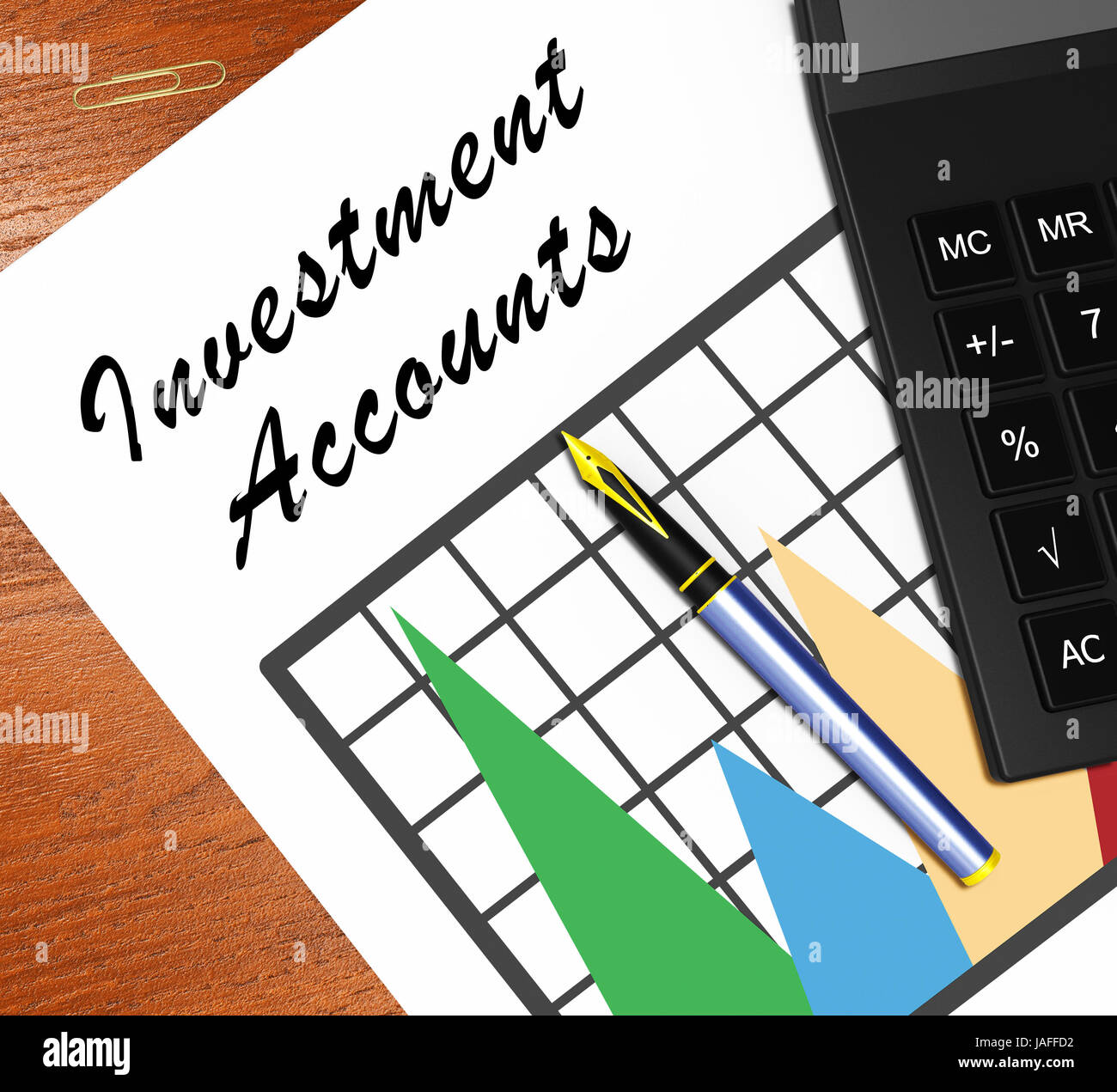 Investment Accounts Graph Meaning Money Investing 3d Illustration Stock ...